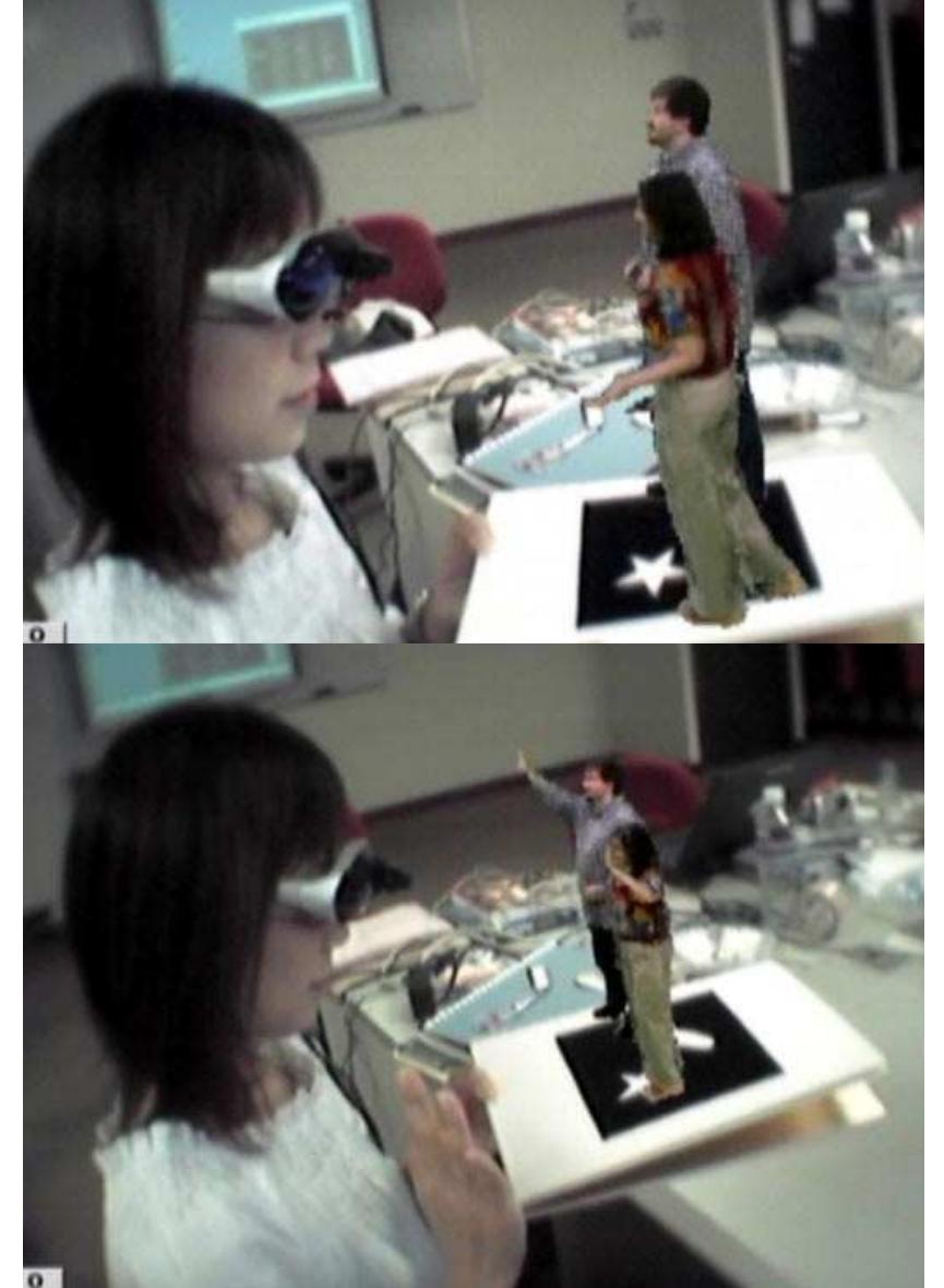 Live human actor content rendered from the appropriate