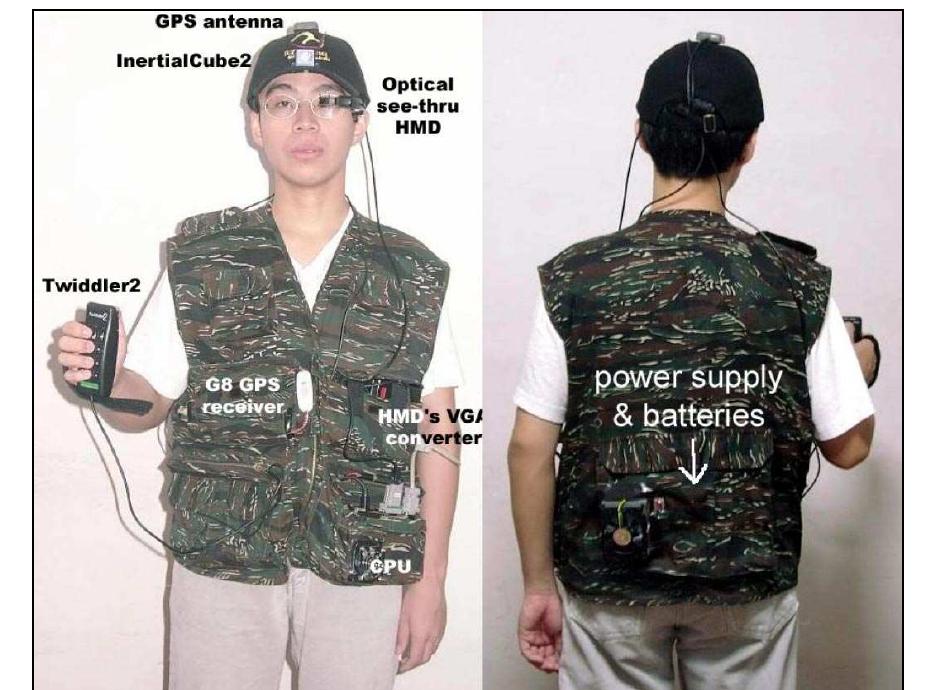 Wearable computer system with gps, inertia sensor, and