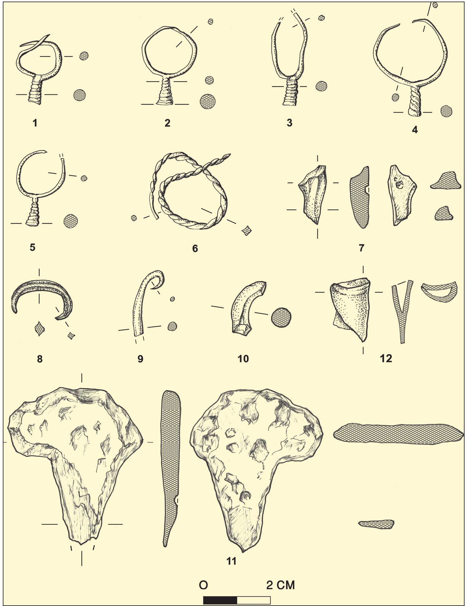 B. the contents of the hoard (drawing by yulia rudman)