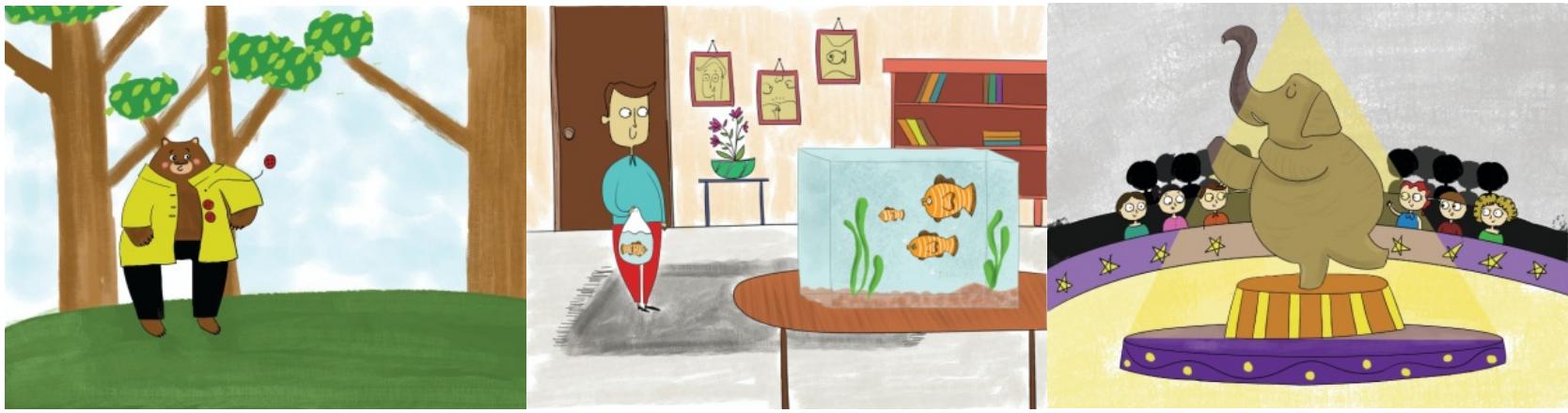 As children could not remember the stories, sample drawings