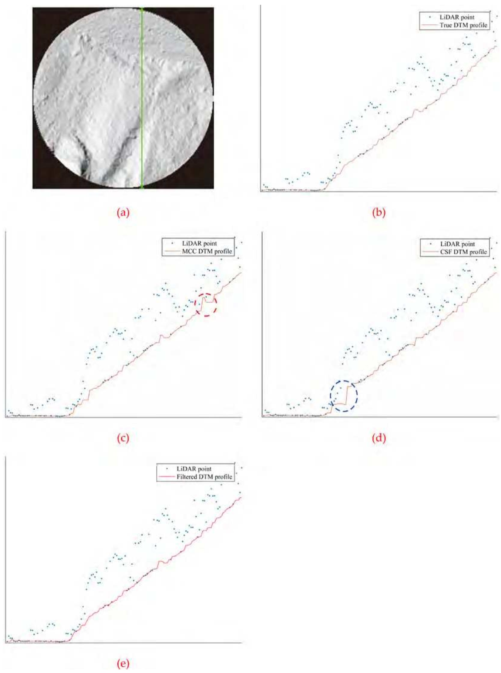 Comparison of the cross-section profiles of the dtms