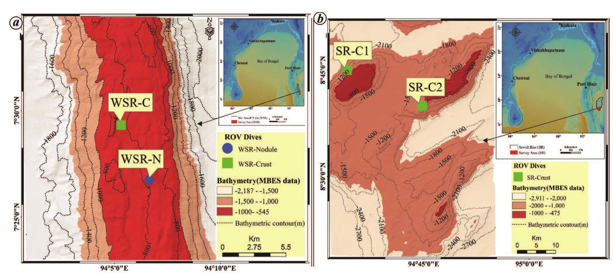 Location map of the study area: (a) west sewell ridge and