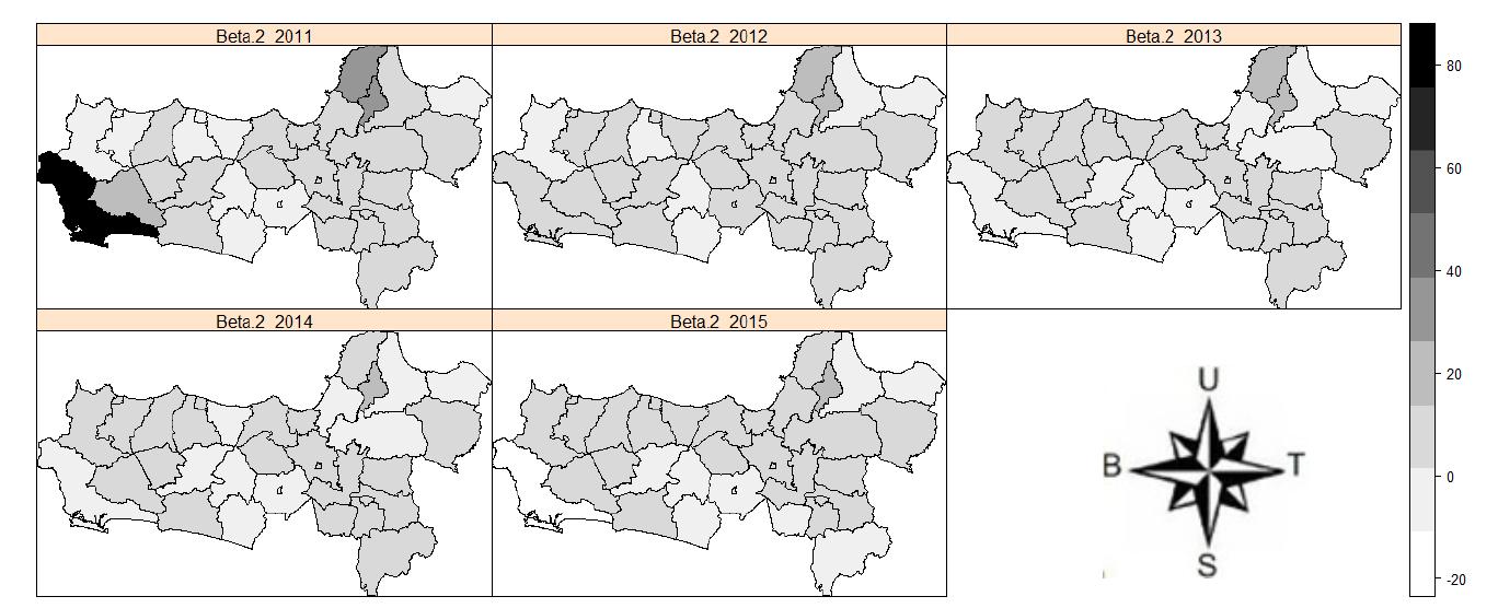 Map of parameter estimator heterogeneity for x>