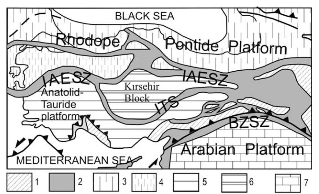Palaeotectonic map of turkey (simplified from sengér and