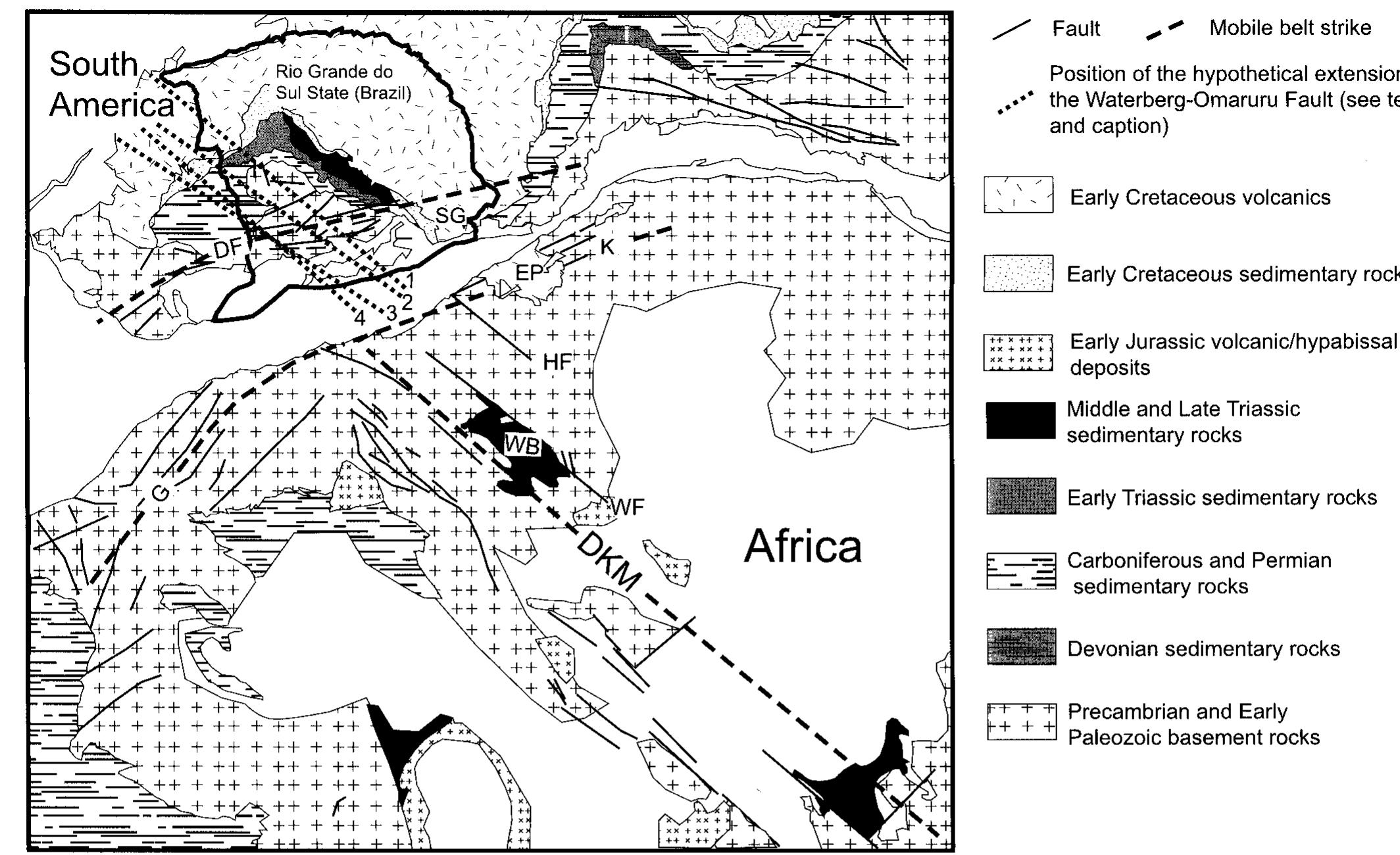 3. simplified geological map of southern brazil, uruguay and