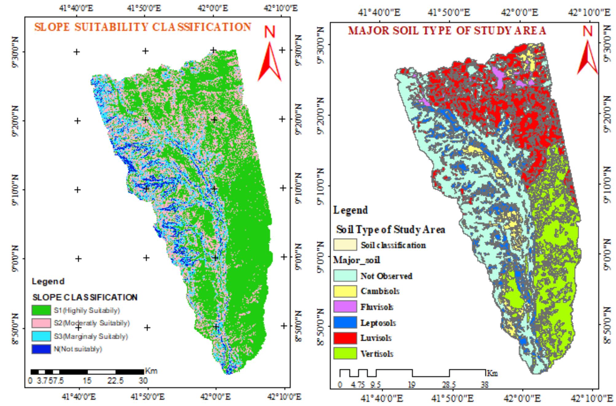 Soil classification of study area map figure 2. slope