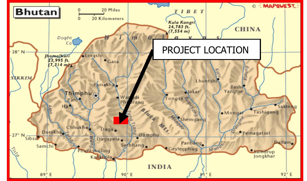 I location map of the punatsangchhu hydroelectric project,