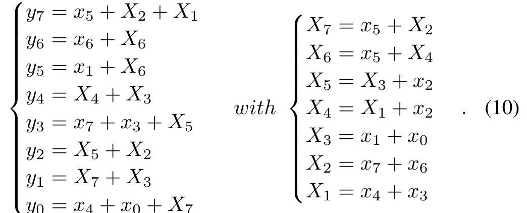 The total number of xor gate within the multiplication of a