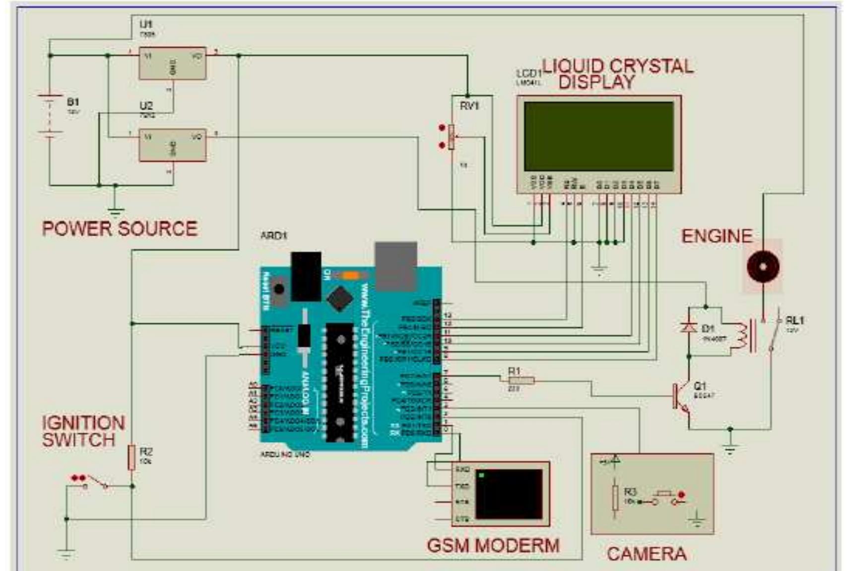 Circuit diagram for the passengers' overloading system