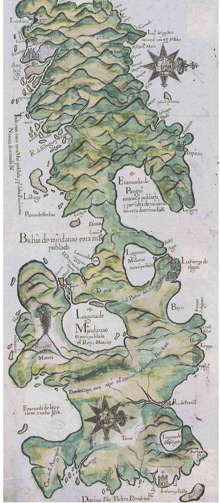 Manuscript jesuit map of the settlements and fortresses of
