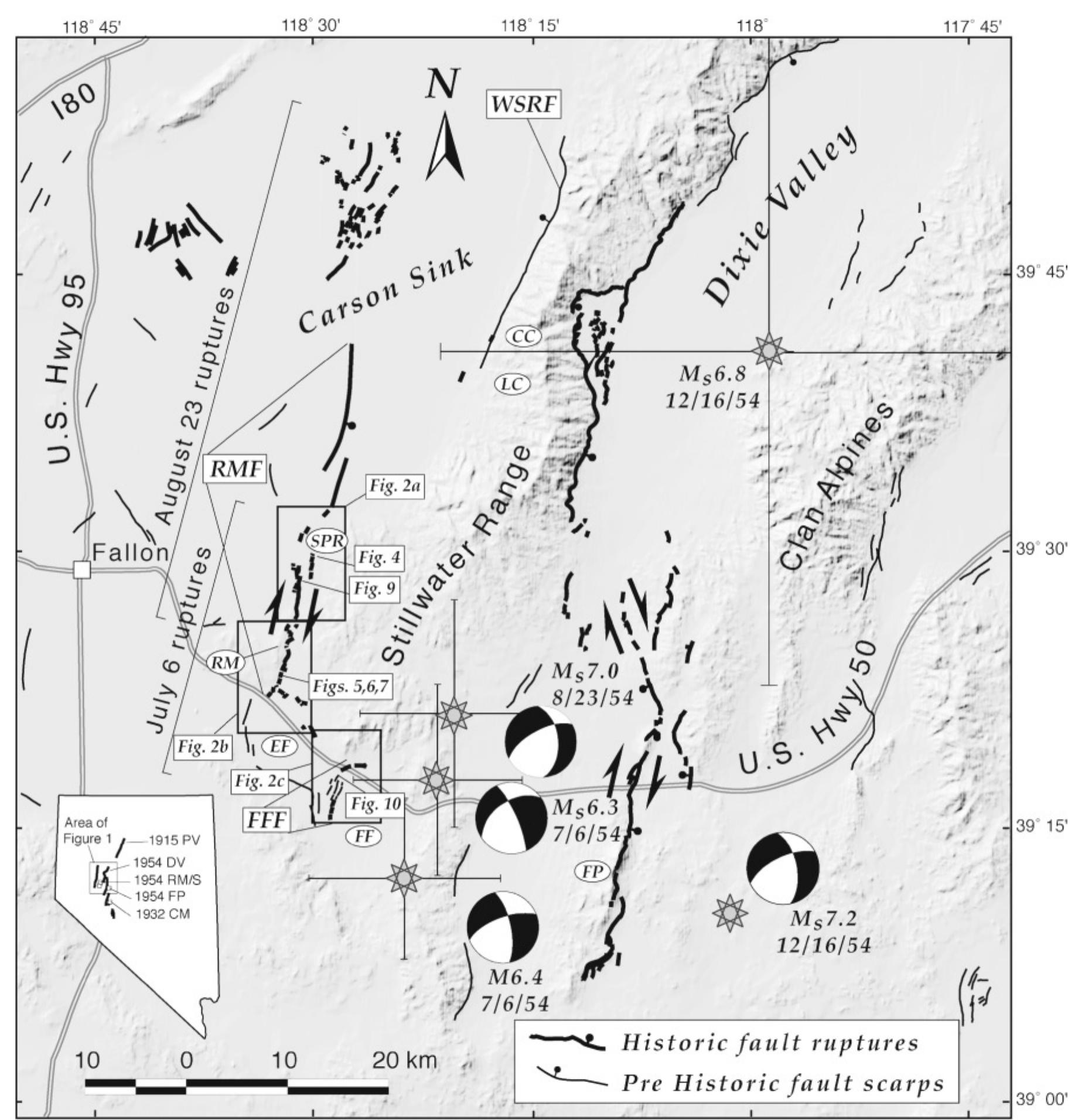 Location map for rupture zones of the 6 july and 23 august