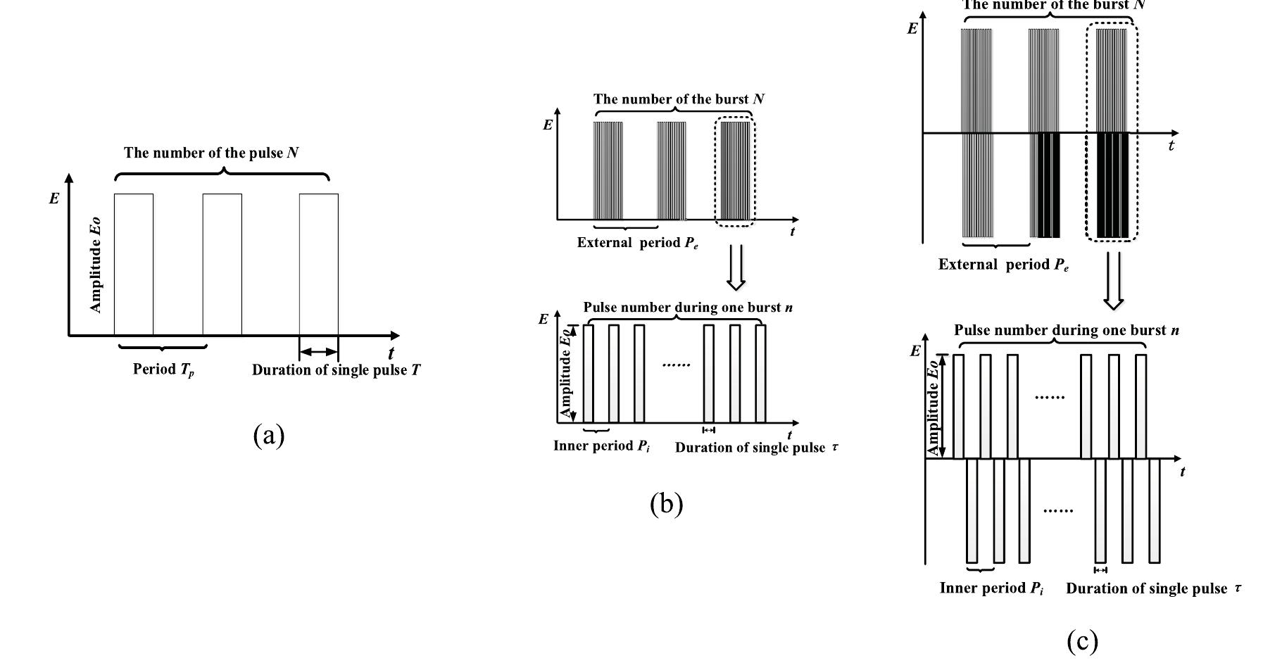 Pulse types. (a) conventional pulse. eo: amplitude of the