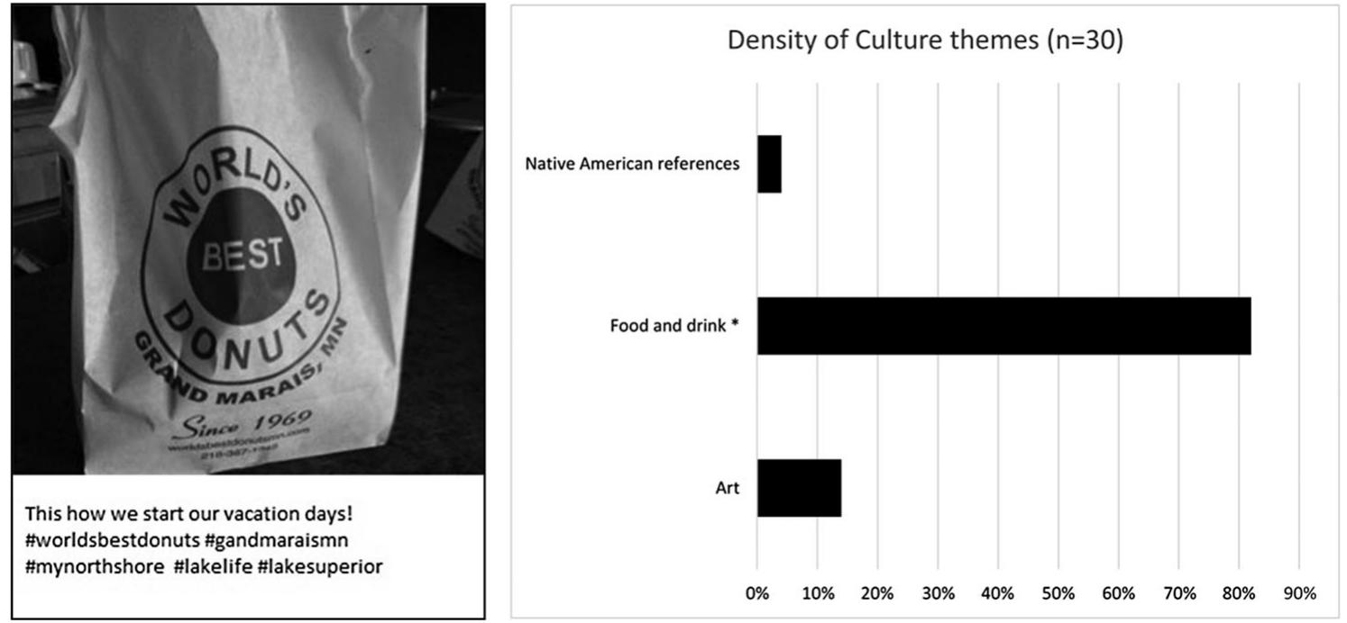 Example of a culture photograph and caption and chart of