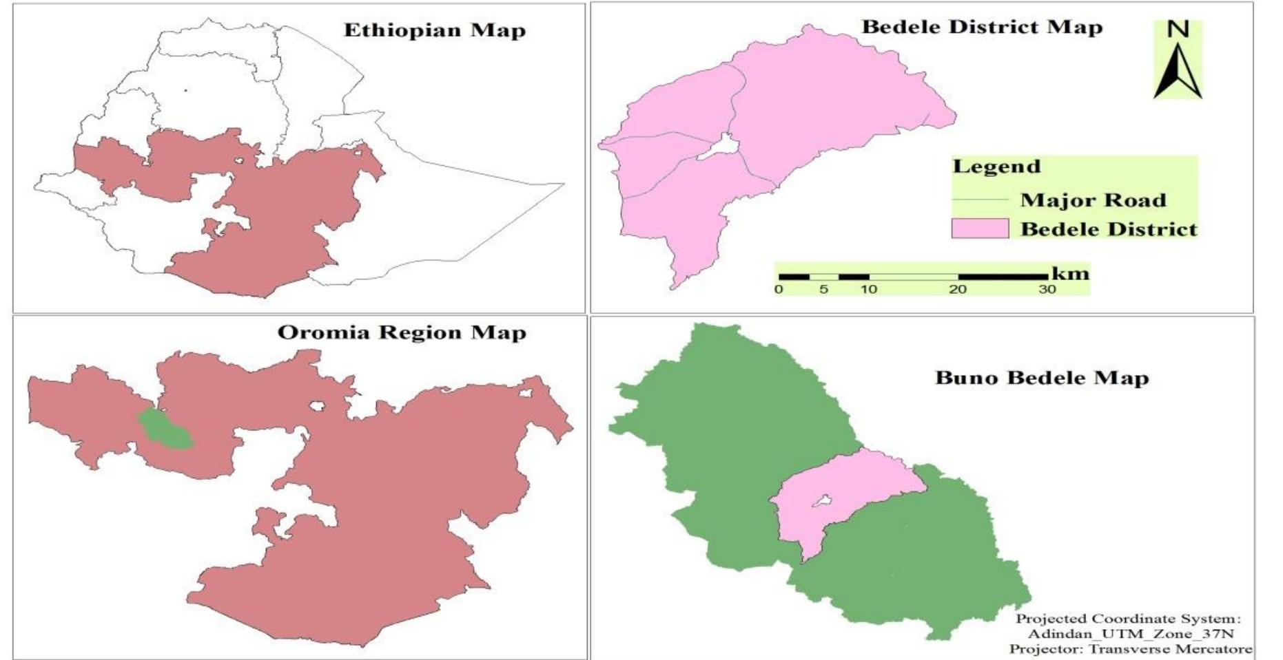 Map of the study area (bedele district) soil sampling and