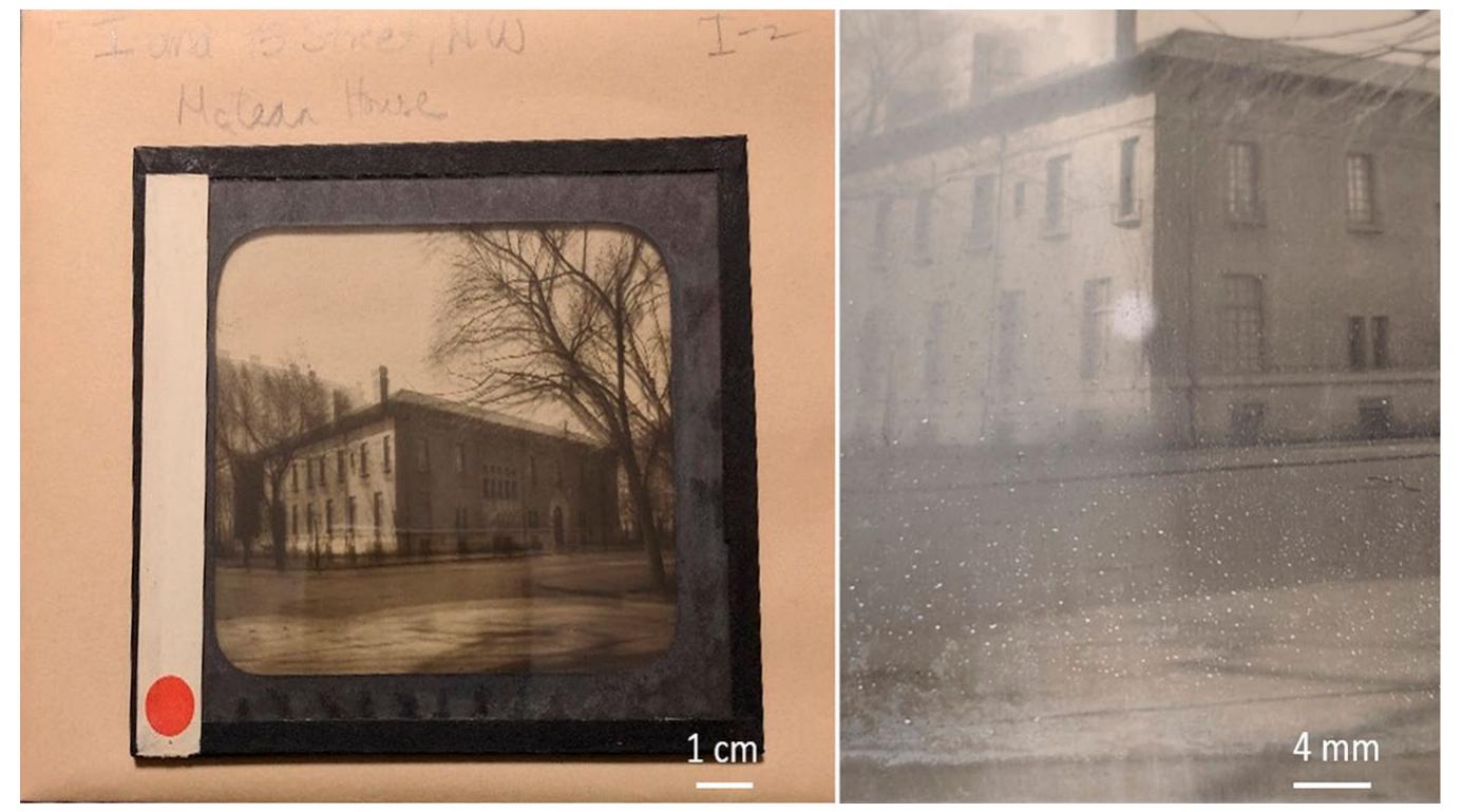 (left) mclean house, ca.1880-1900, glass lantern slide (4"