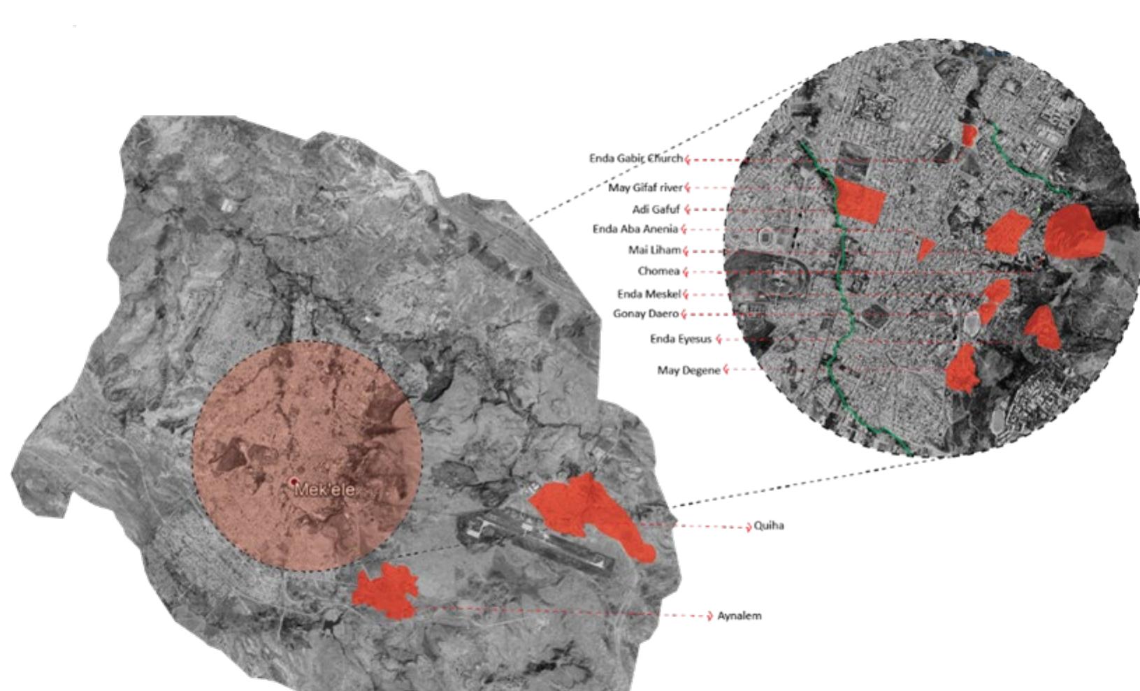 Map of early settlement of mekelle pre-imperial township.