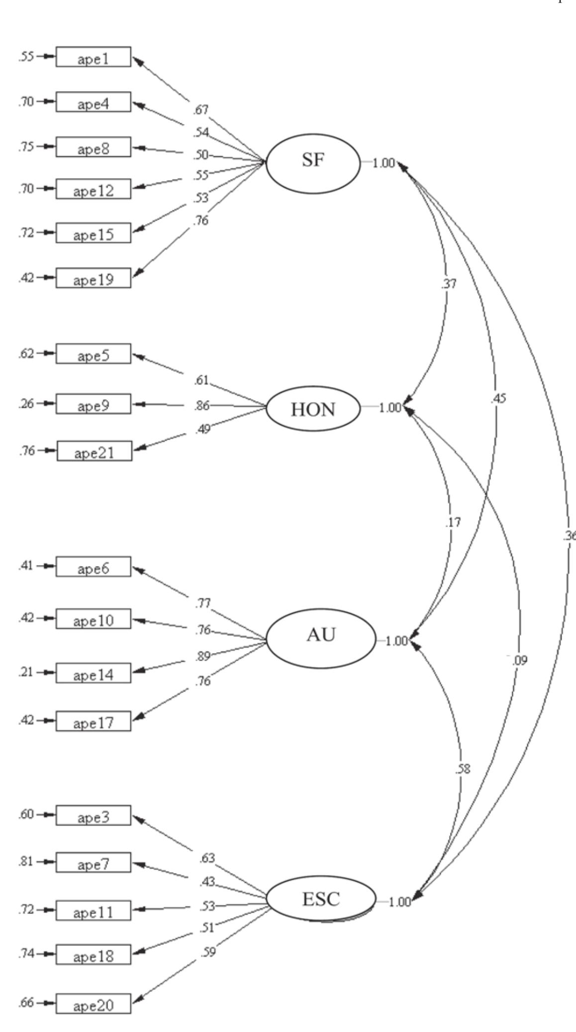 Four-dimensional model of personal self-concept.