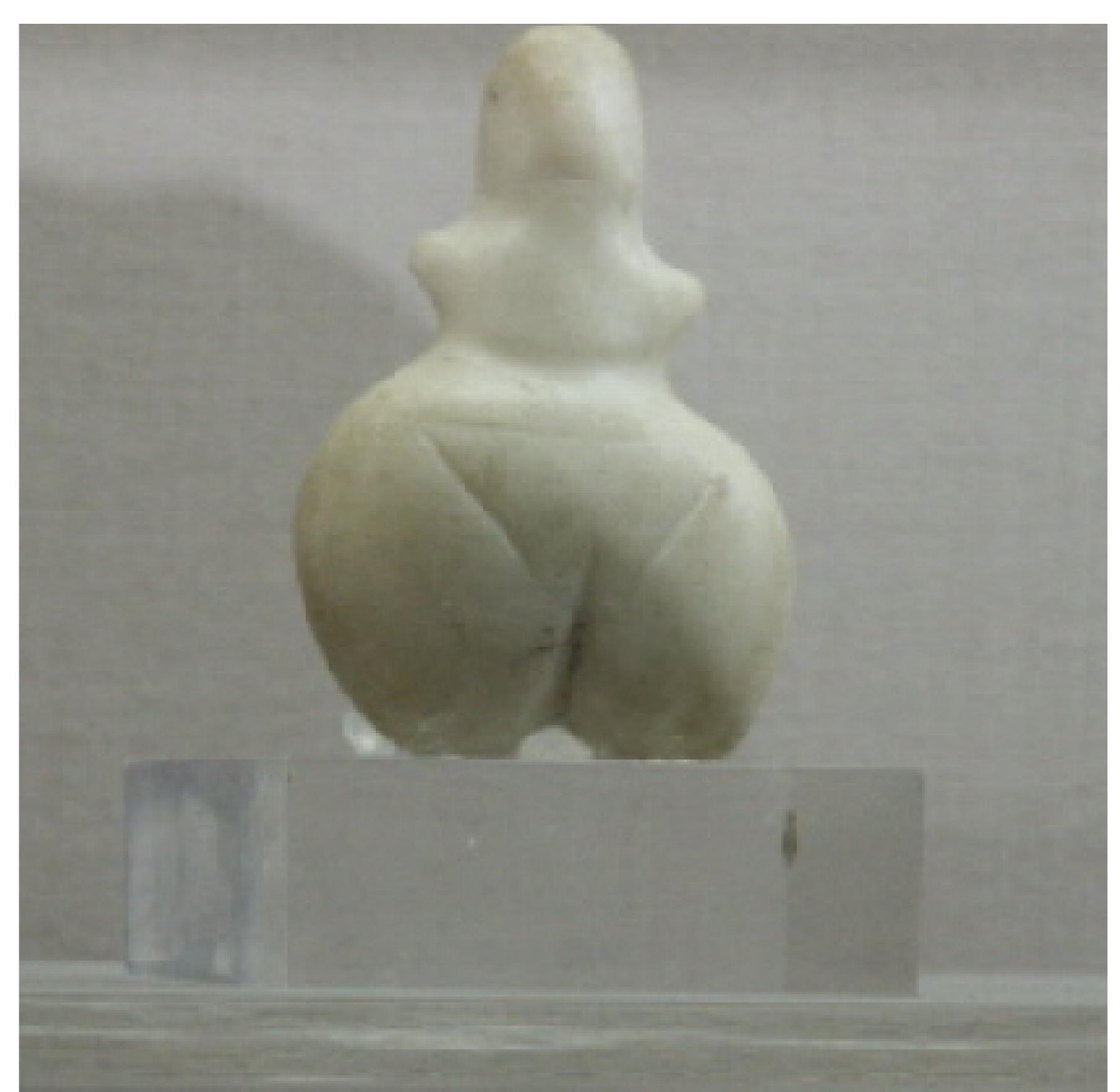 Marble Female Figurine With Large Pubic Triangle Central