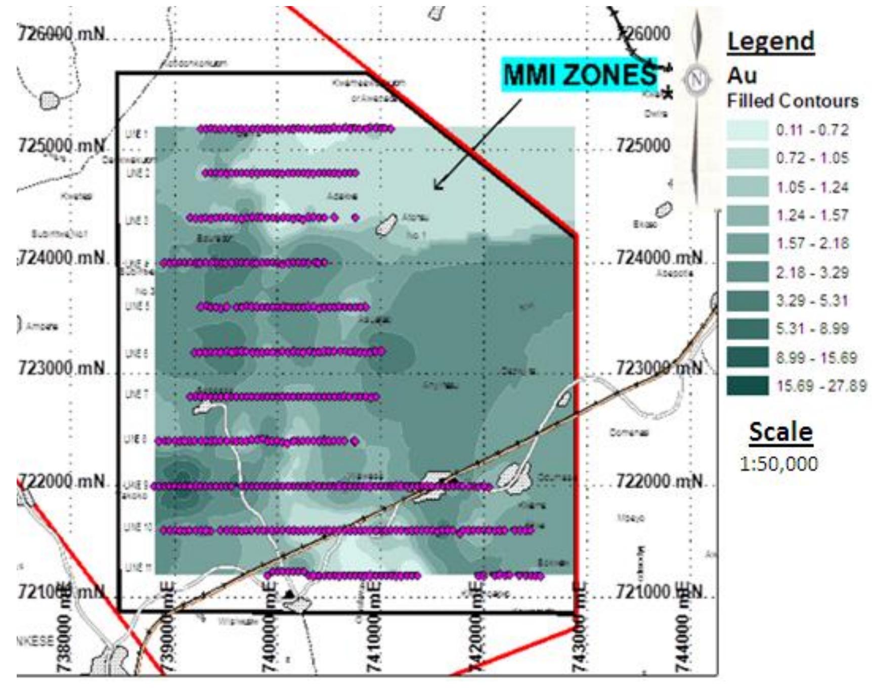 Contour map of mmi au response ratios (rr).