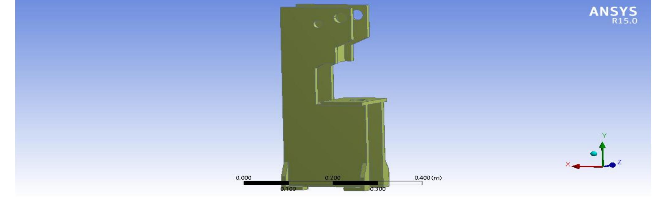 Model of the c type mechanical press machine frame meshing: