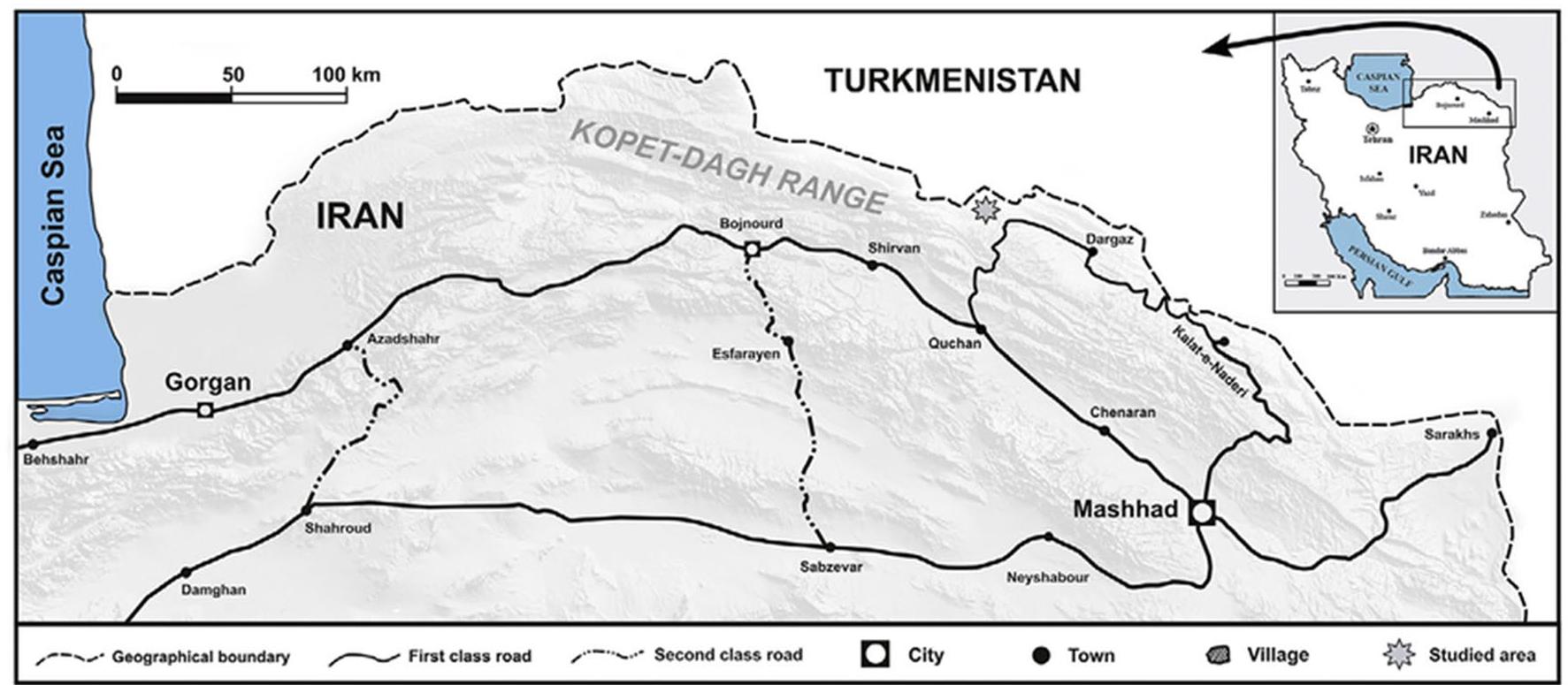 Location map of the kopet-dagh basin in northeastern iran