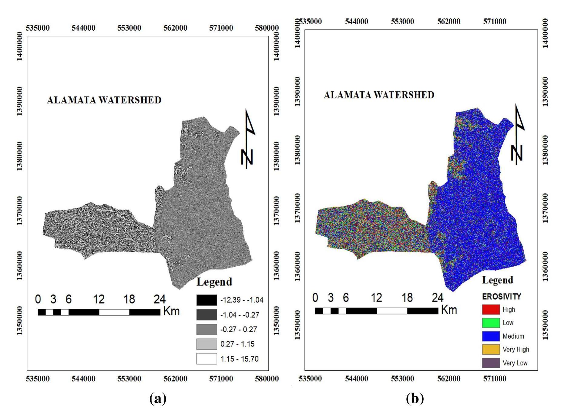 A curvature map, b re-classified curvature map the curvature
