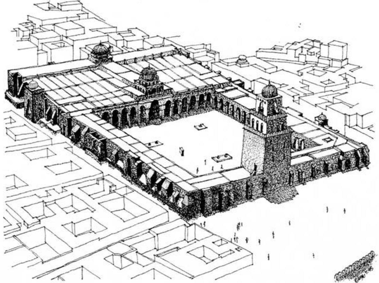20 drawing (floor plan) of the mosque of sidi uqbah at