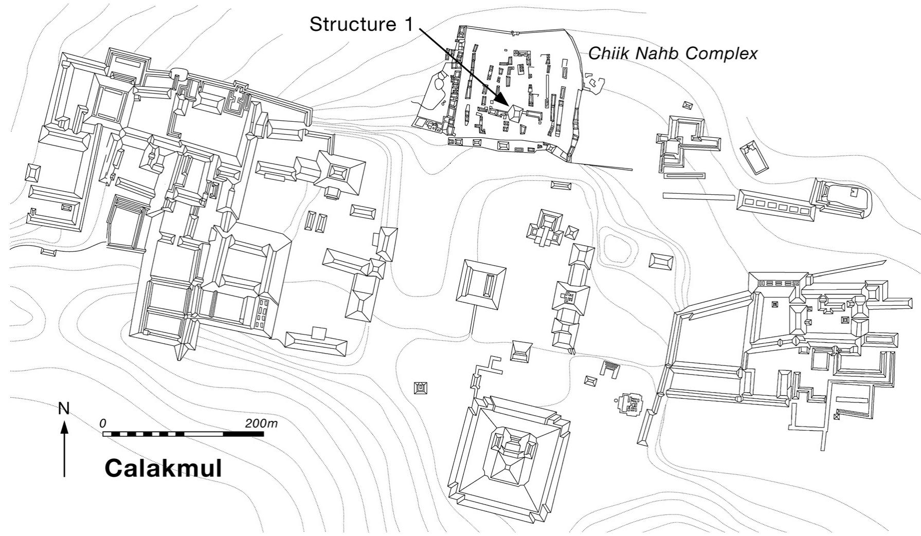 Map showing the position of the chiik nahb complex within