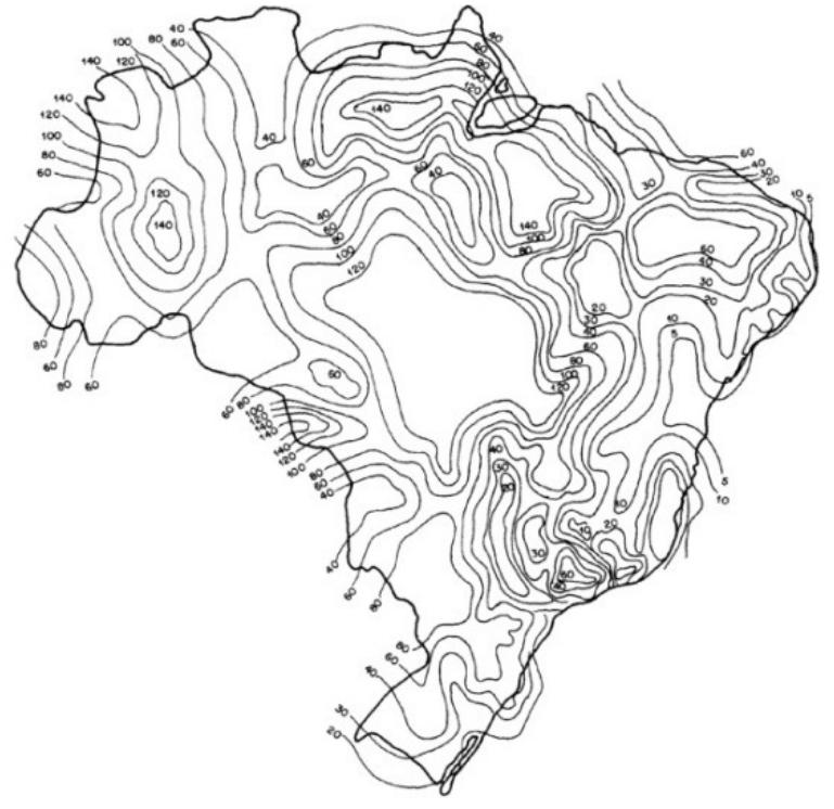 Isokeraunic levels — figure b.1a in abnt nbr 5419/2005 ng