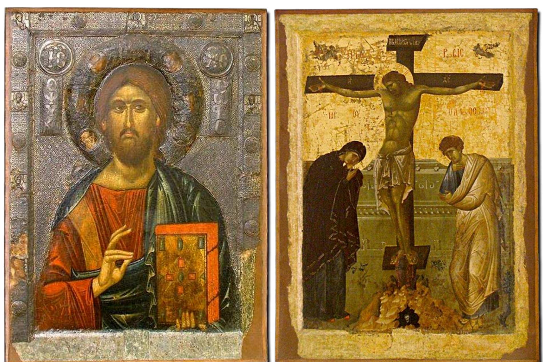 Processional icon of jesus christ psychosostis (obverse) and