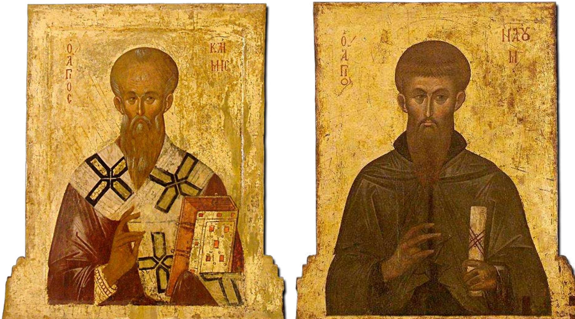 Processional icon with ss. clement of ohrid (obverse) and