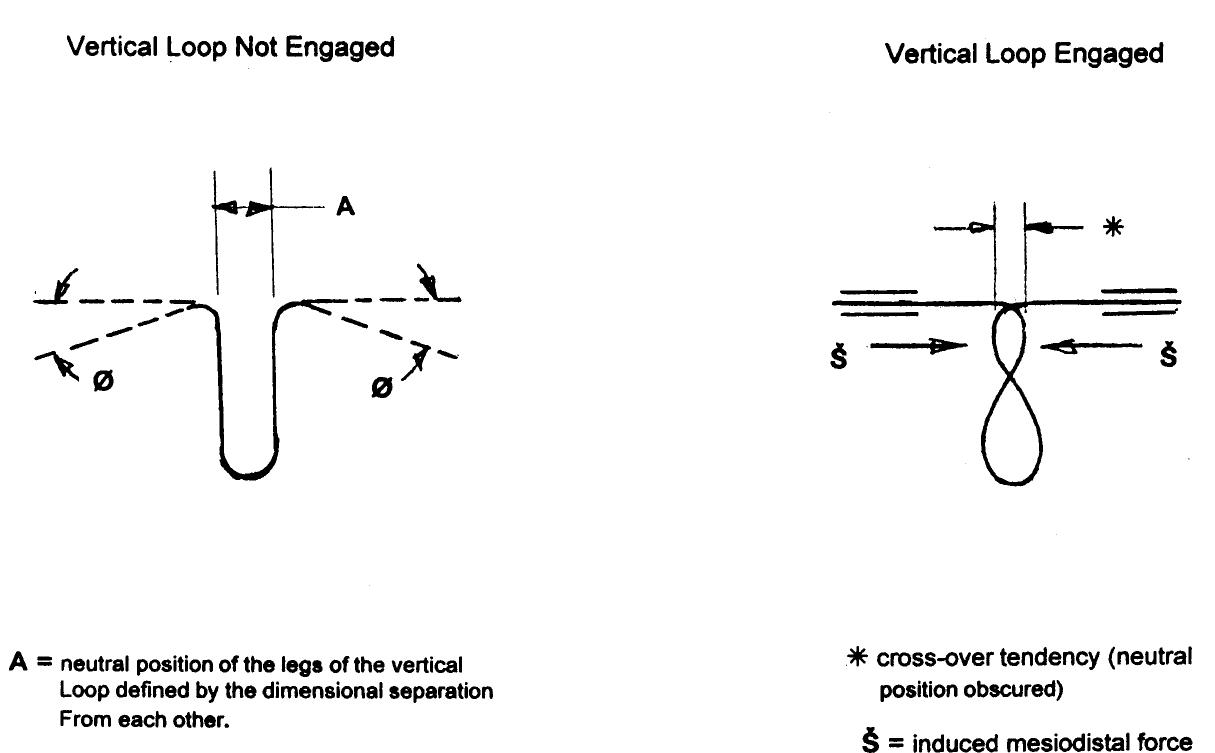 Vertical loop containing gable bends in positions © with