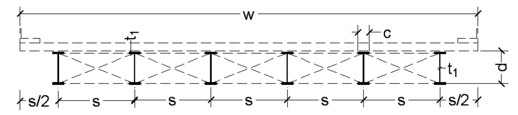Schematic diagram of the steel i-girder bridge cross-section