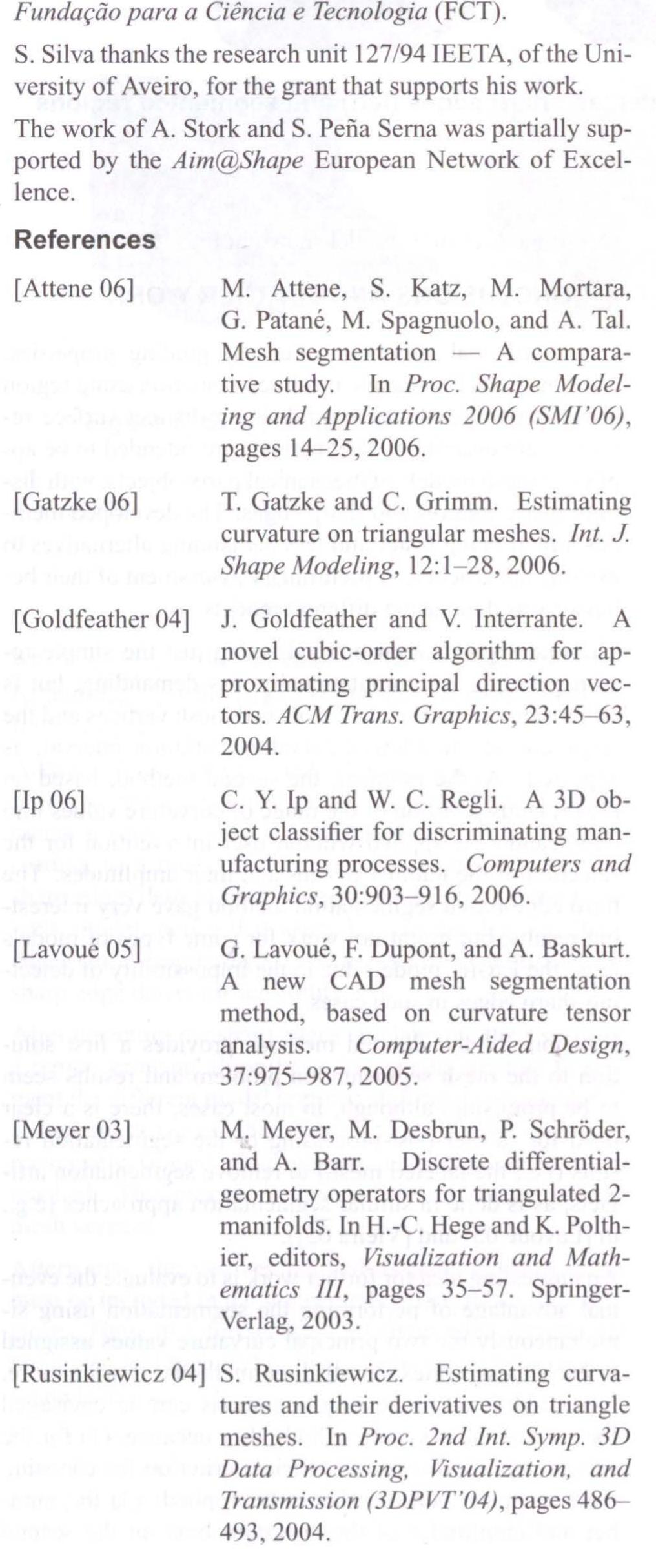 Table 1 - Principal Curvature-Driven Segmentation of Mesh