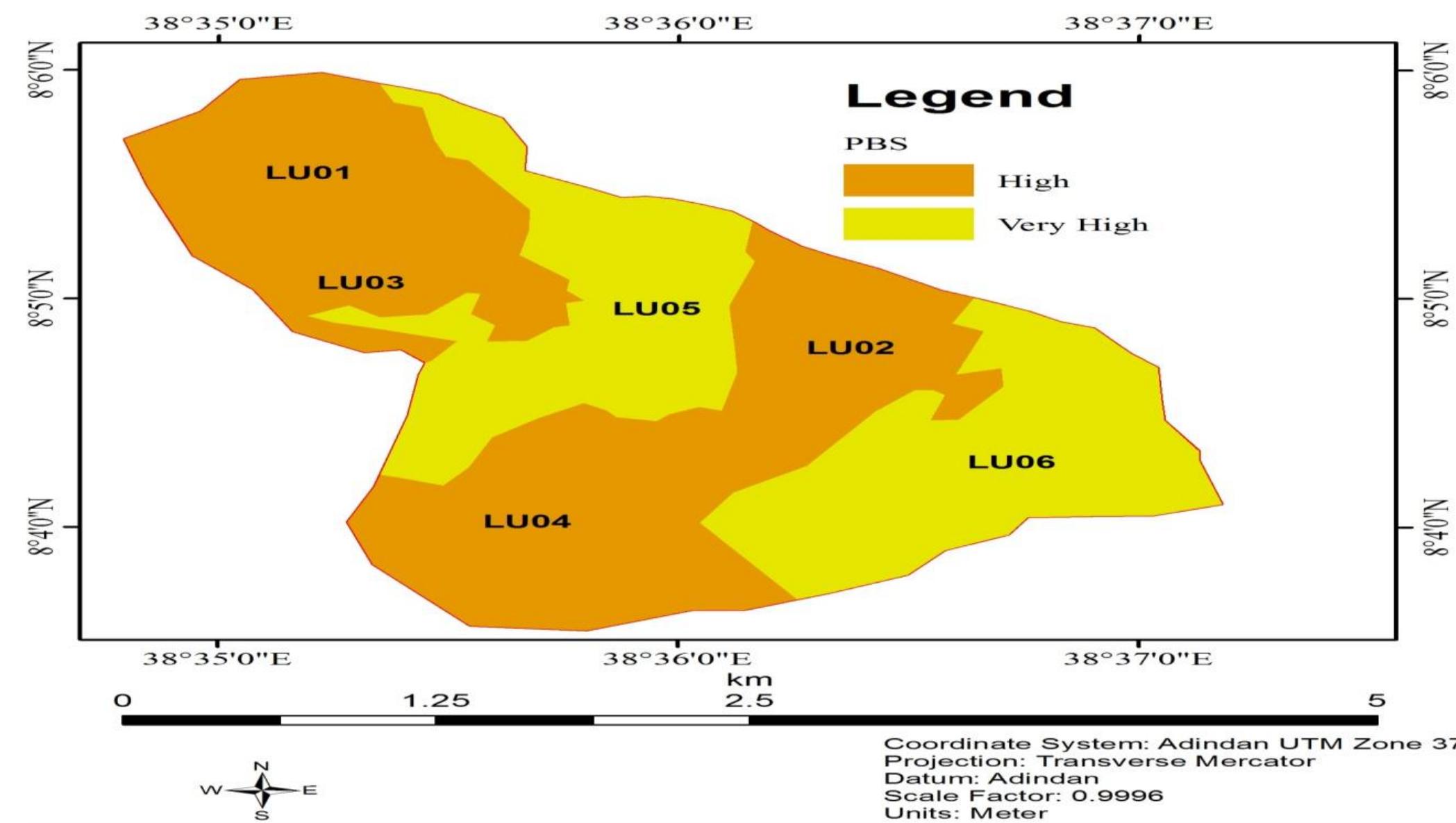 Soil percent base saturation status map of argo-gedilala