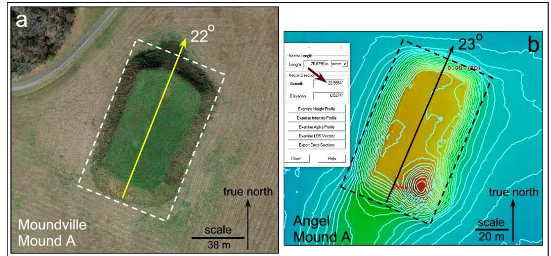 (a) google earth view of moundville mound a. note ramp on