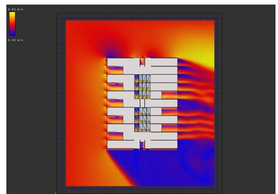 Plan view cfd diagram of horizontal airflow typical