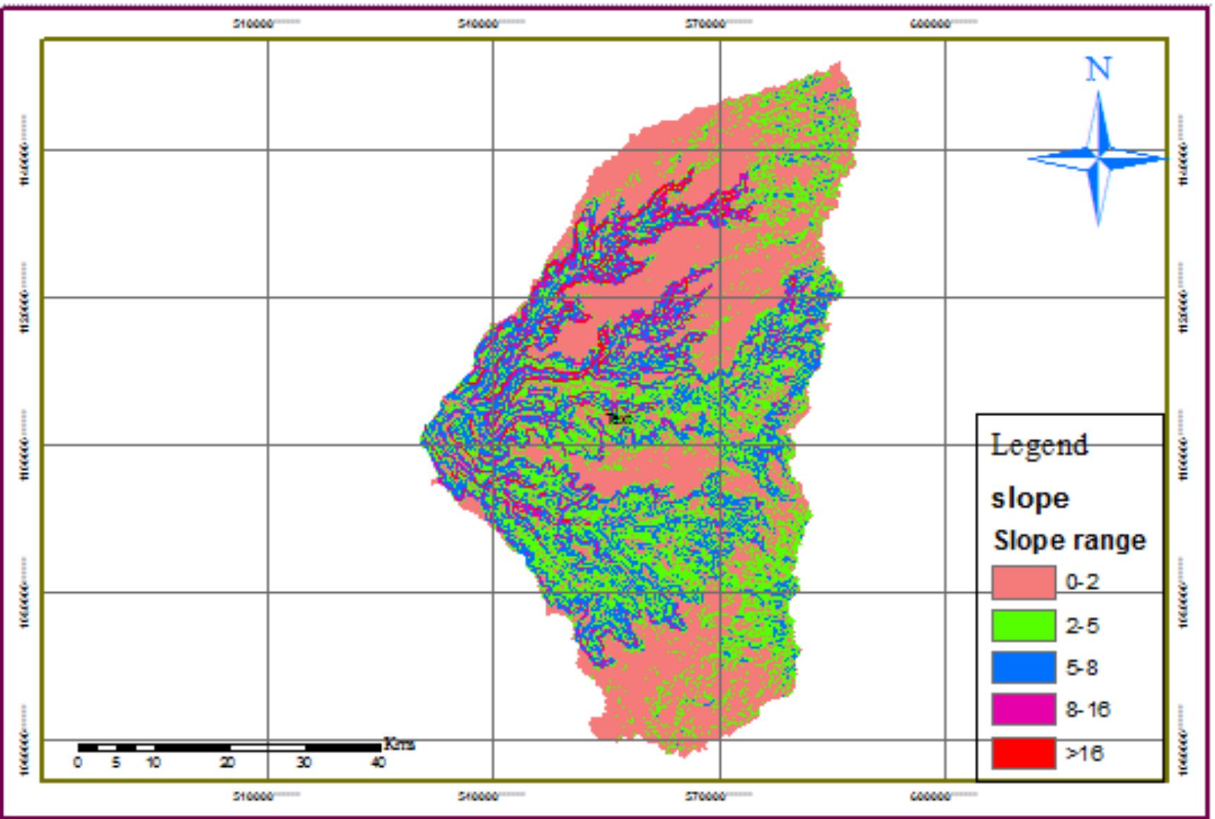 3 : slope map of the watershed