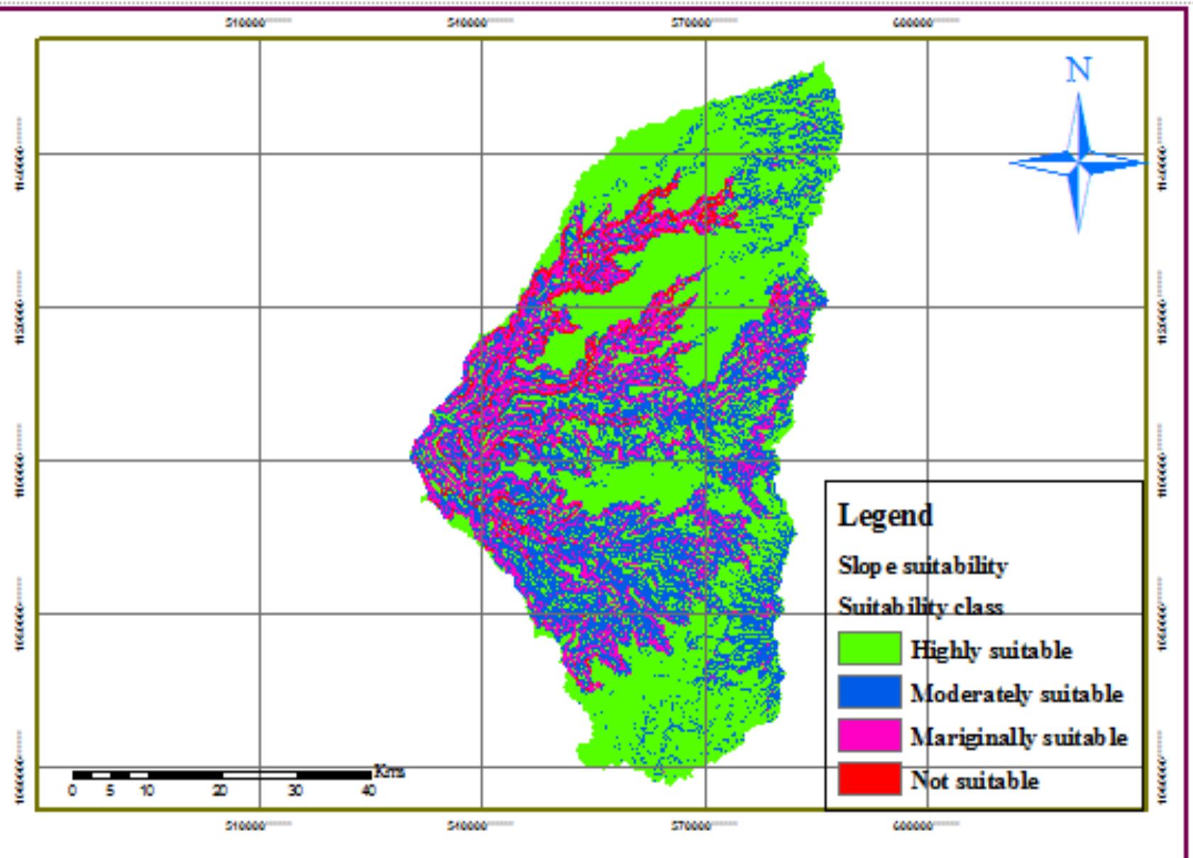5 : geographical location of slope suitability map of study