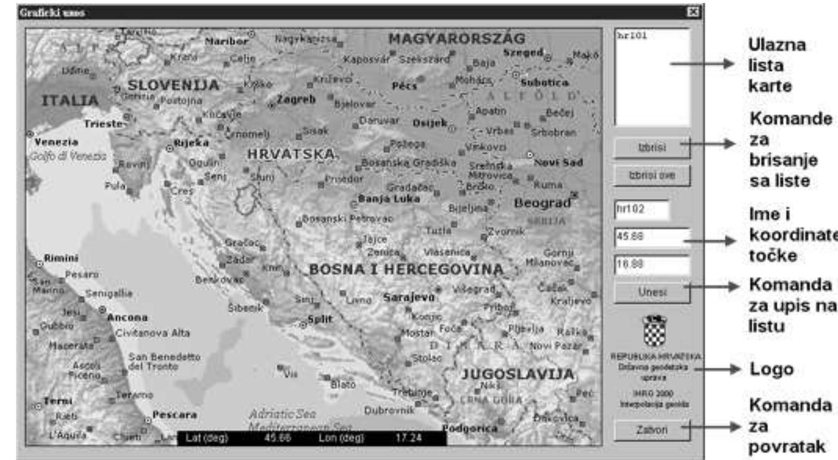 3 the form for defining the coordinates from the map fig.