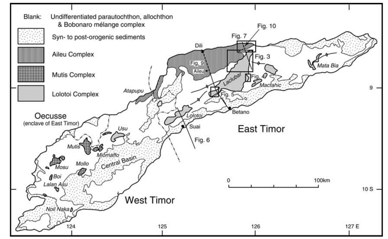 Simplified structural map of timor showing the location of