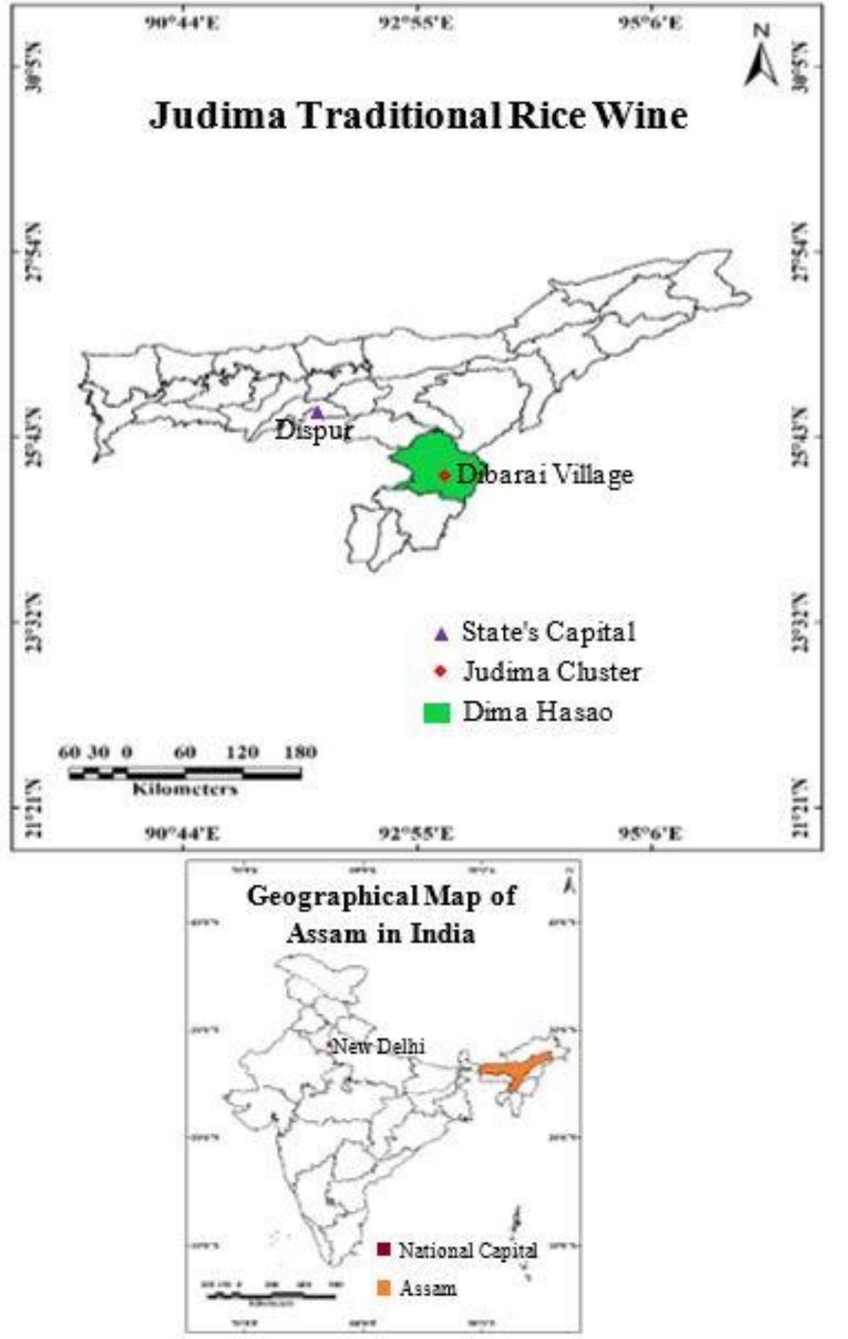 Locational map of dima hasao and assam (adopted from census