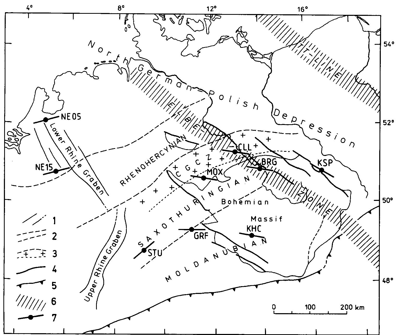 Schematic map of major tectonic elements and zones of the