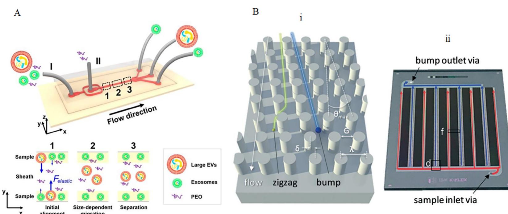 Examples of microfluidic devices for exosome separation