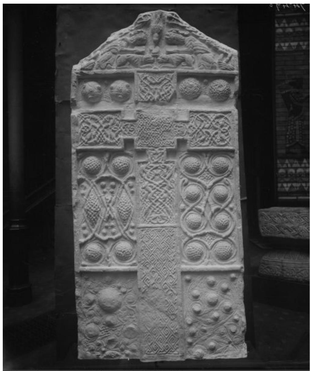 Plaster cast of the front face of the nigg cross-slab, made