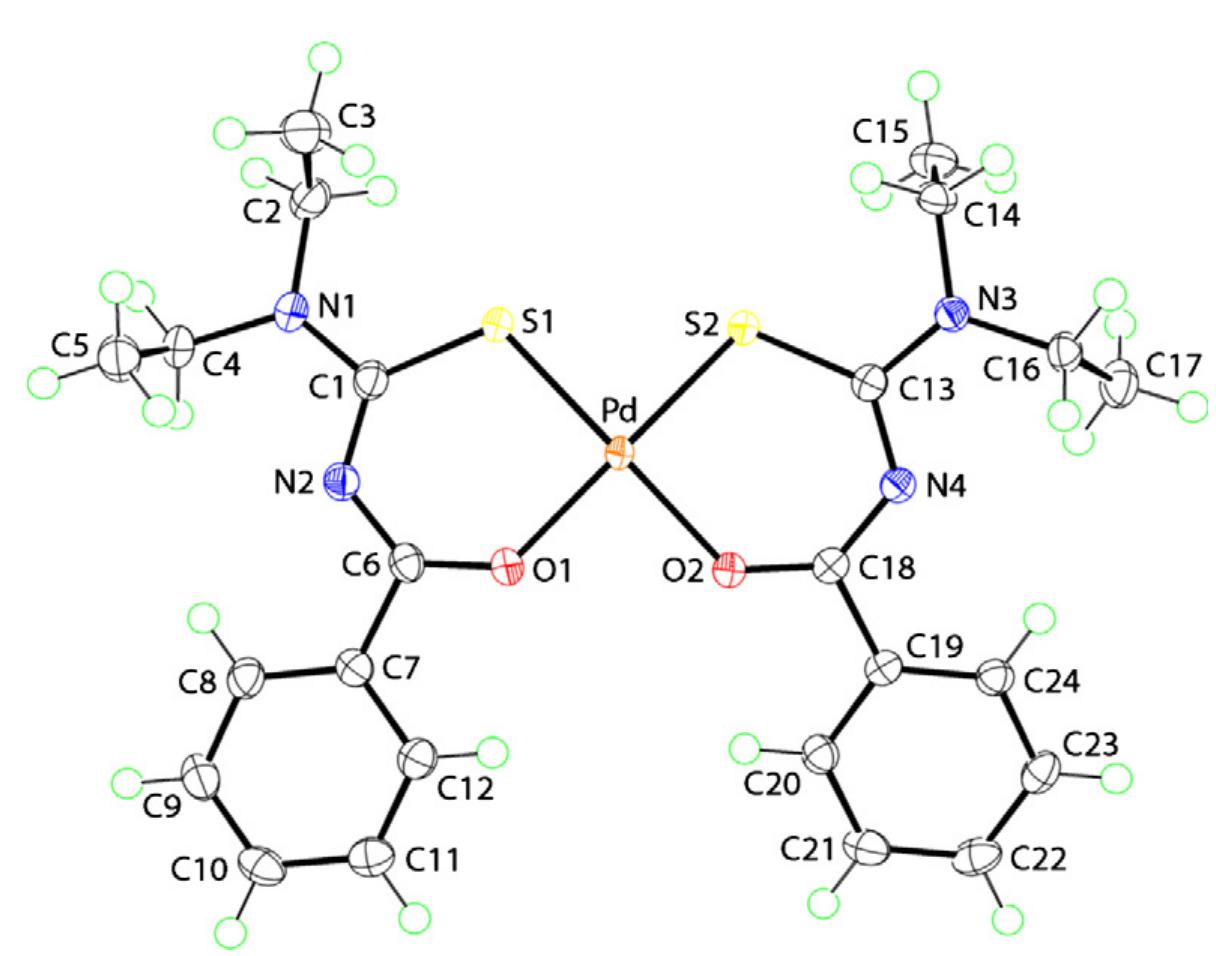 Molecular structure of 1 showing atomic labeling scheme. for