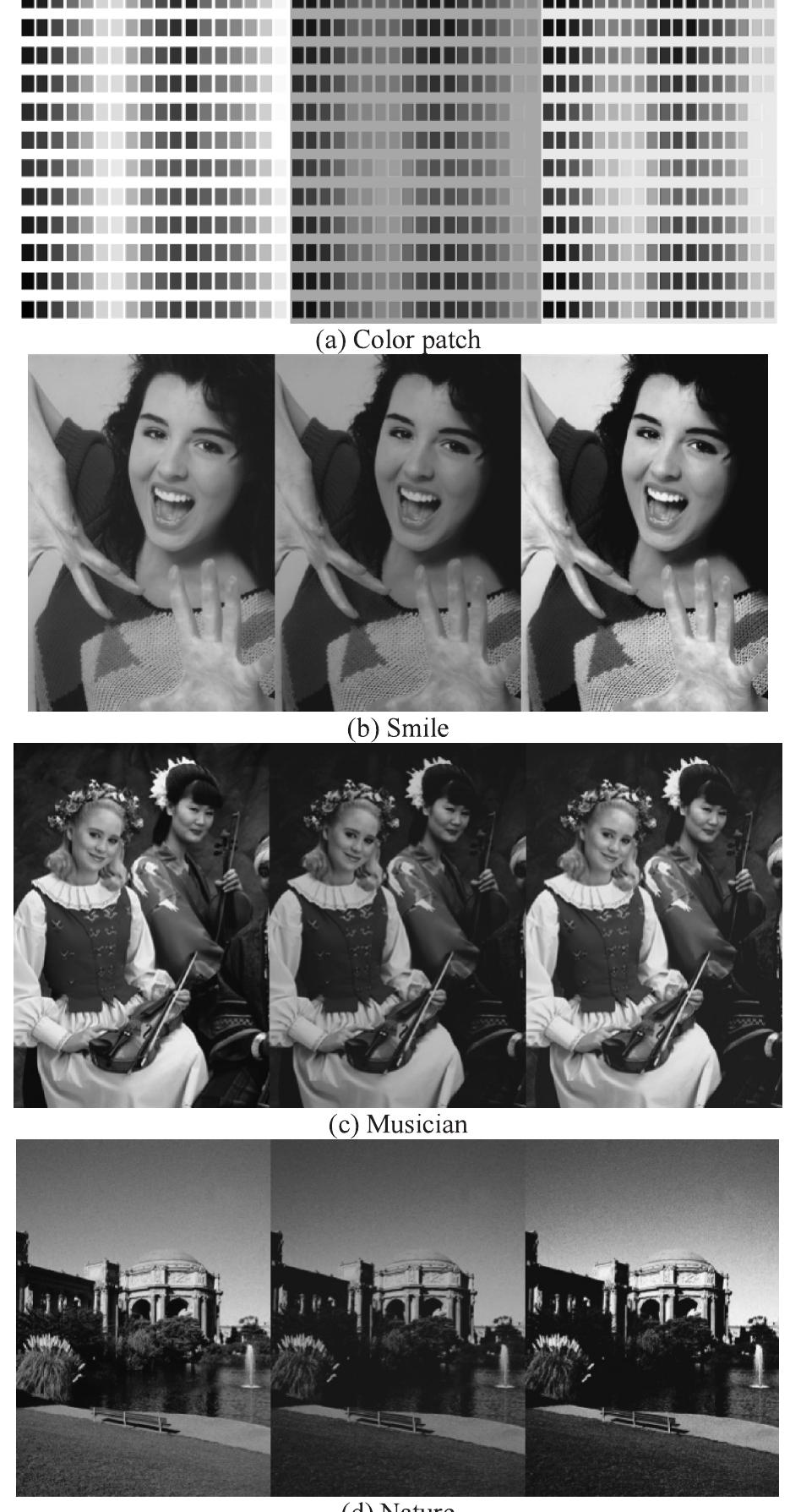 Examples of real-time gamut expansion (left-hand side: