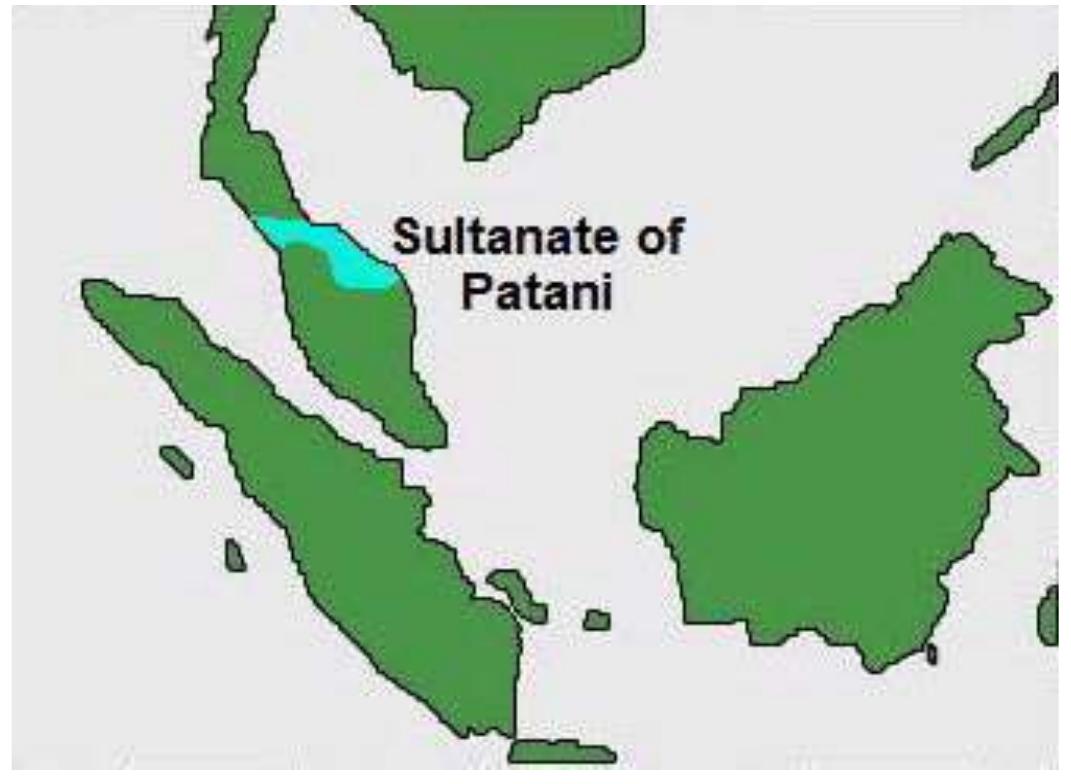 A map of the sultanate of patani that covers modern day