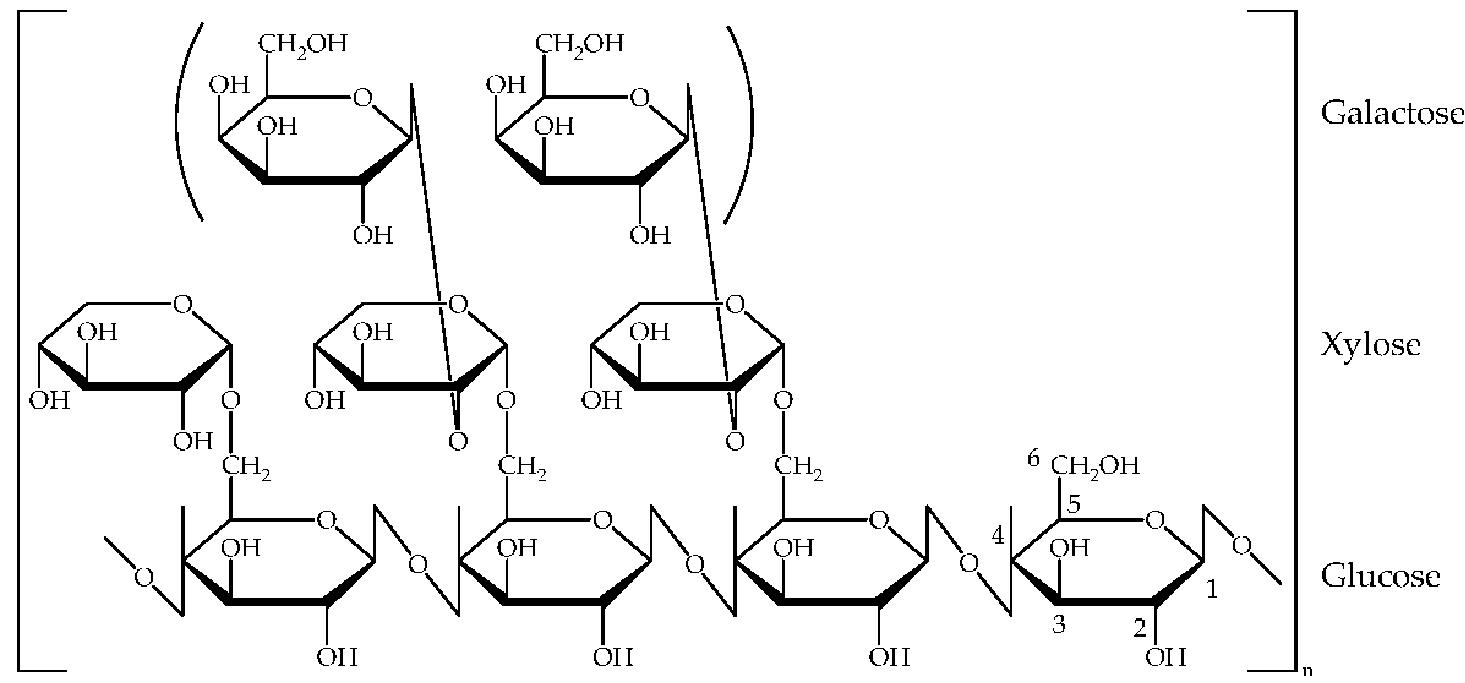 Structure of tamarind seed gum glyate®. the ratio of
