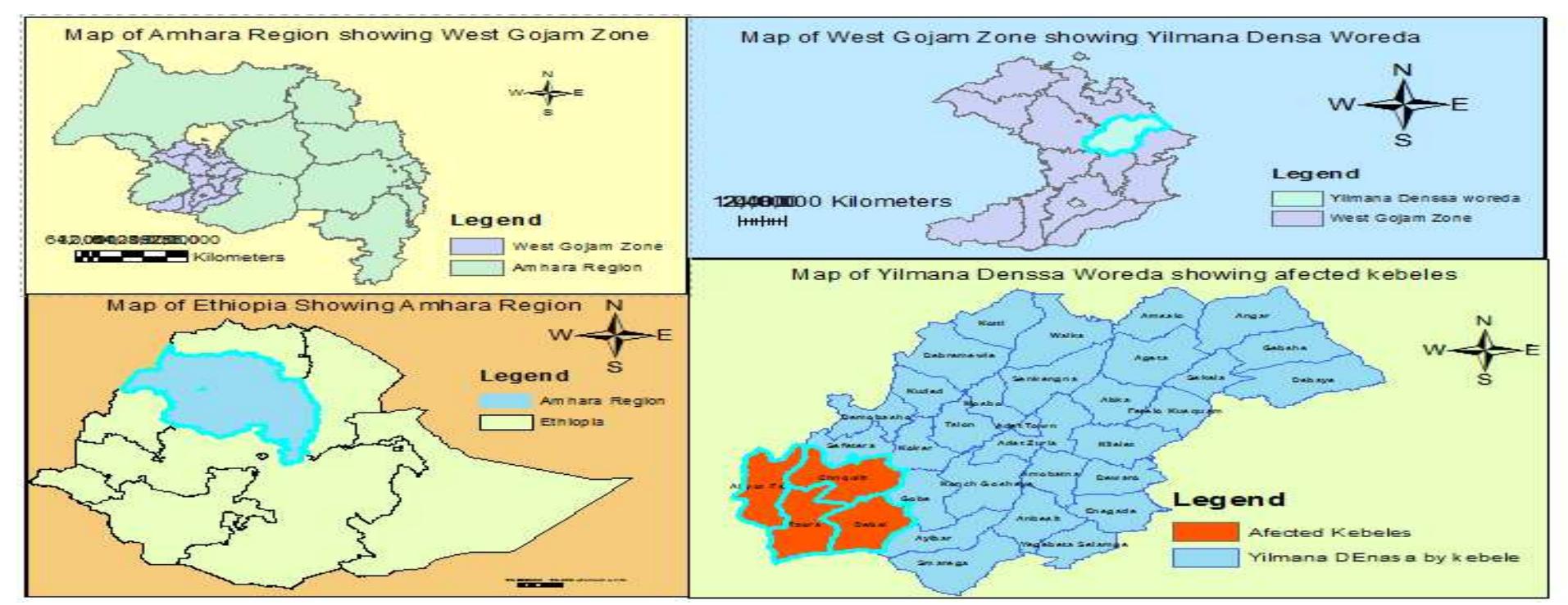 Map 5map of yilmana denssa woreda by keble and showing